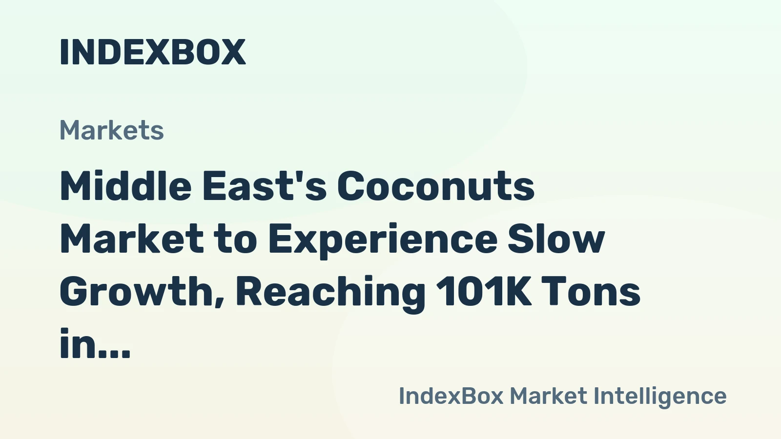 Middle East's Coconuts Market to Experience Slow Growth, Reaching 101K Tons in Volume and $60M in Value by 2035