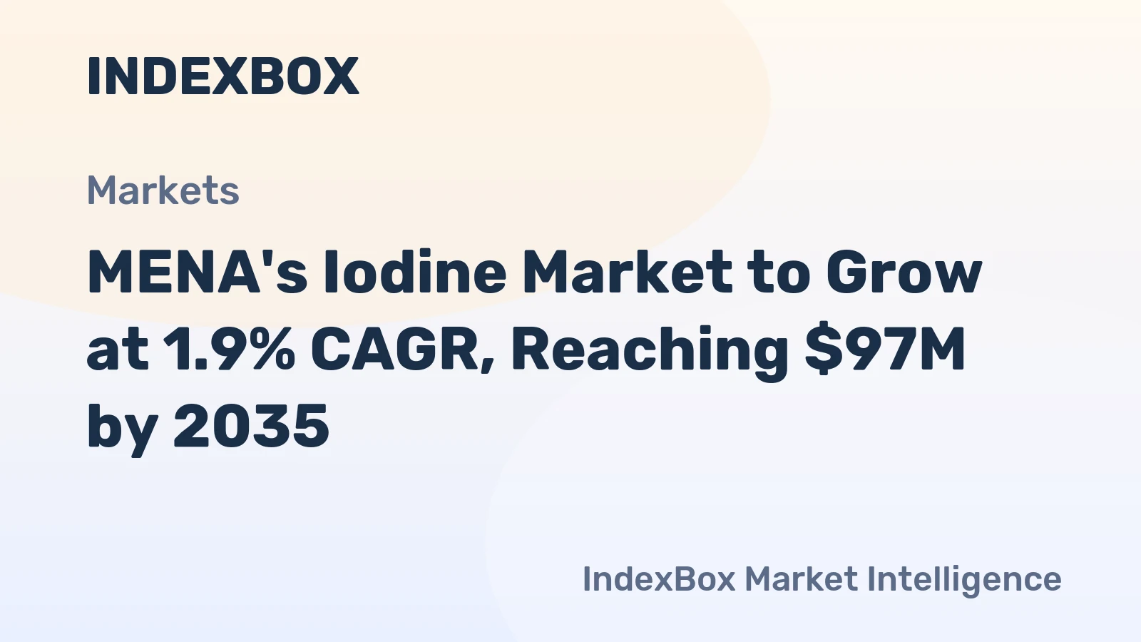 MENA's Iodine Market to Grow at 1.9% CAGR, Reaching $97M by 2035