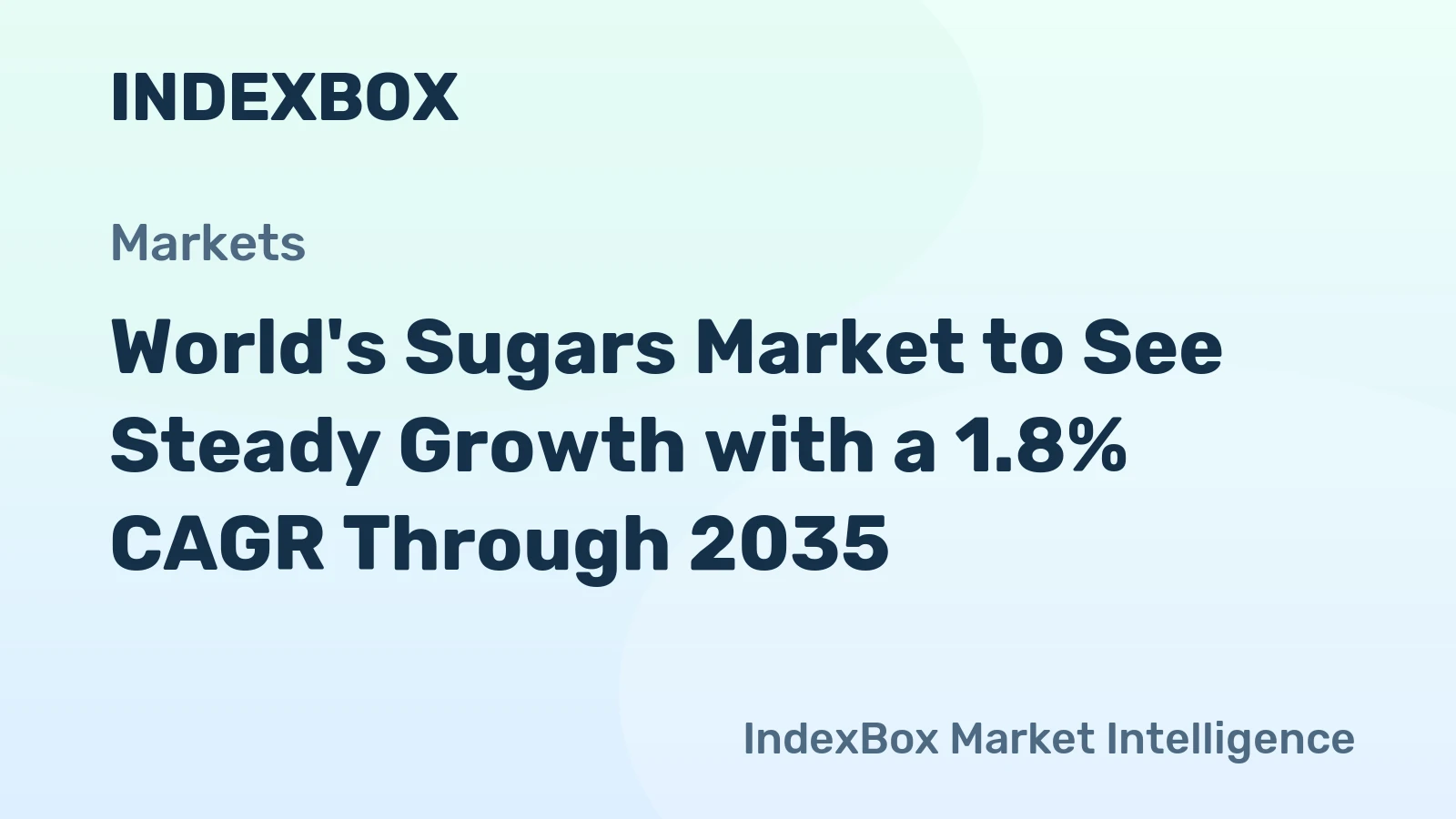 World's Sugars Market to See Steady Growth with a 1.8% CAGR Through 2035