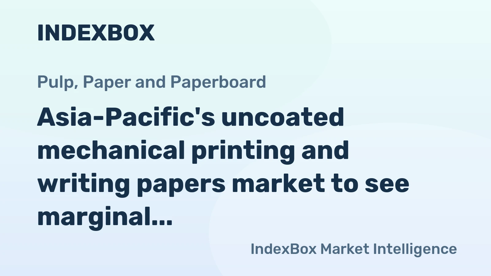 Asia-Pacific's uncoated mechanical printing and writing papers market to see marginal growth, forecast at a +0.2% volume CAGR through 2035.