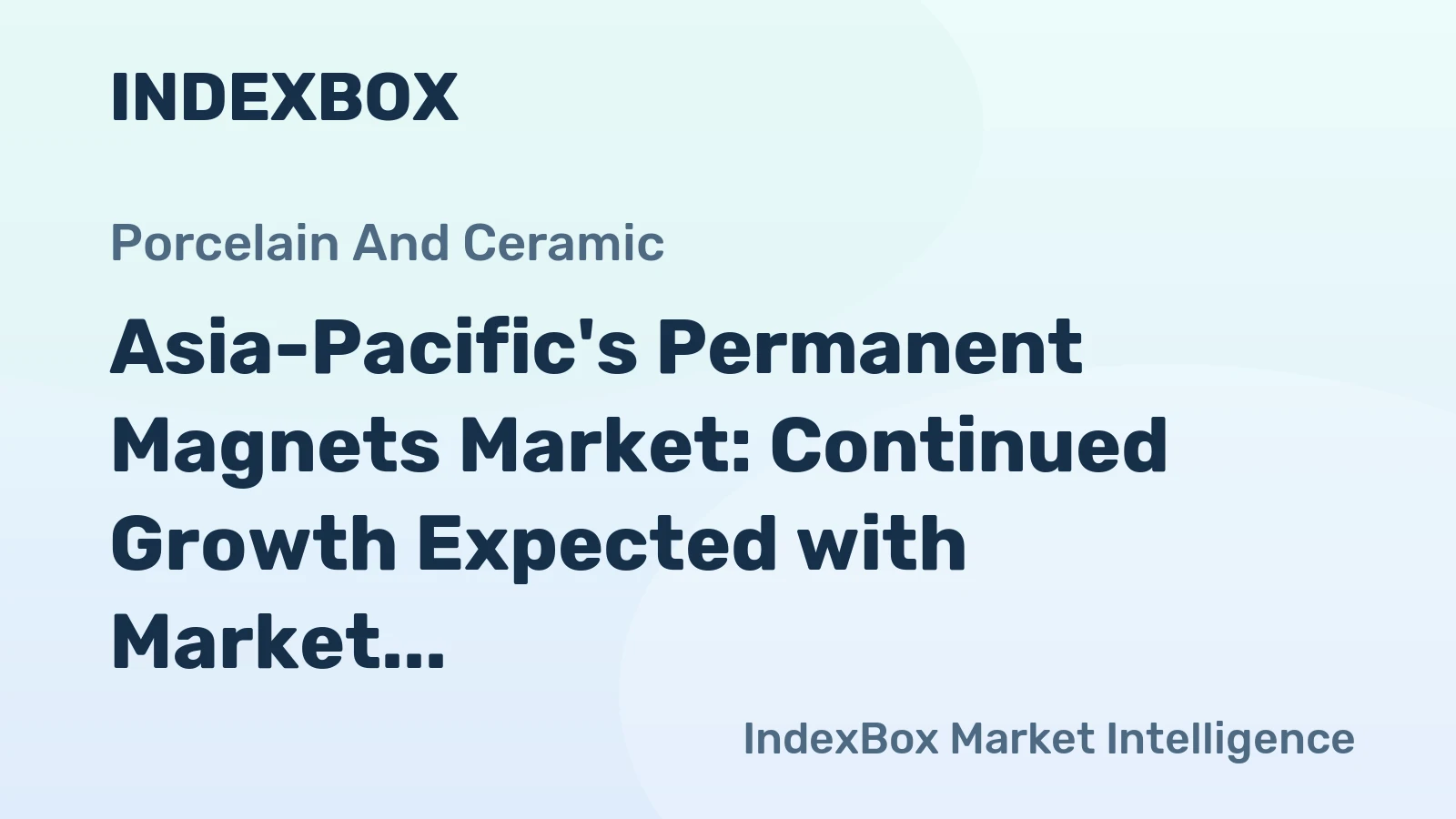 Asia-Pacific's Permanent Magnets Market: Continued Growth Expected with Market Volume Reaching 488K tons and Market Value Reaching $7.3B by 2035