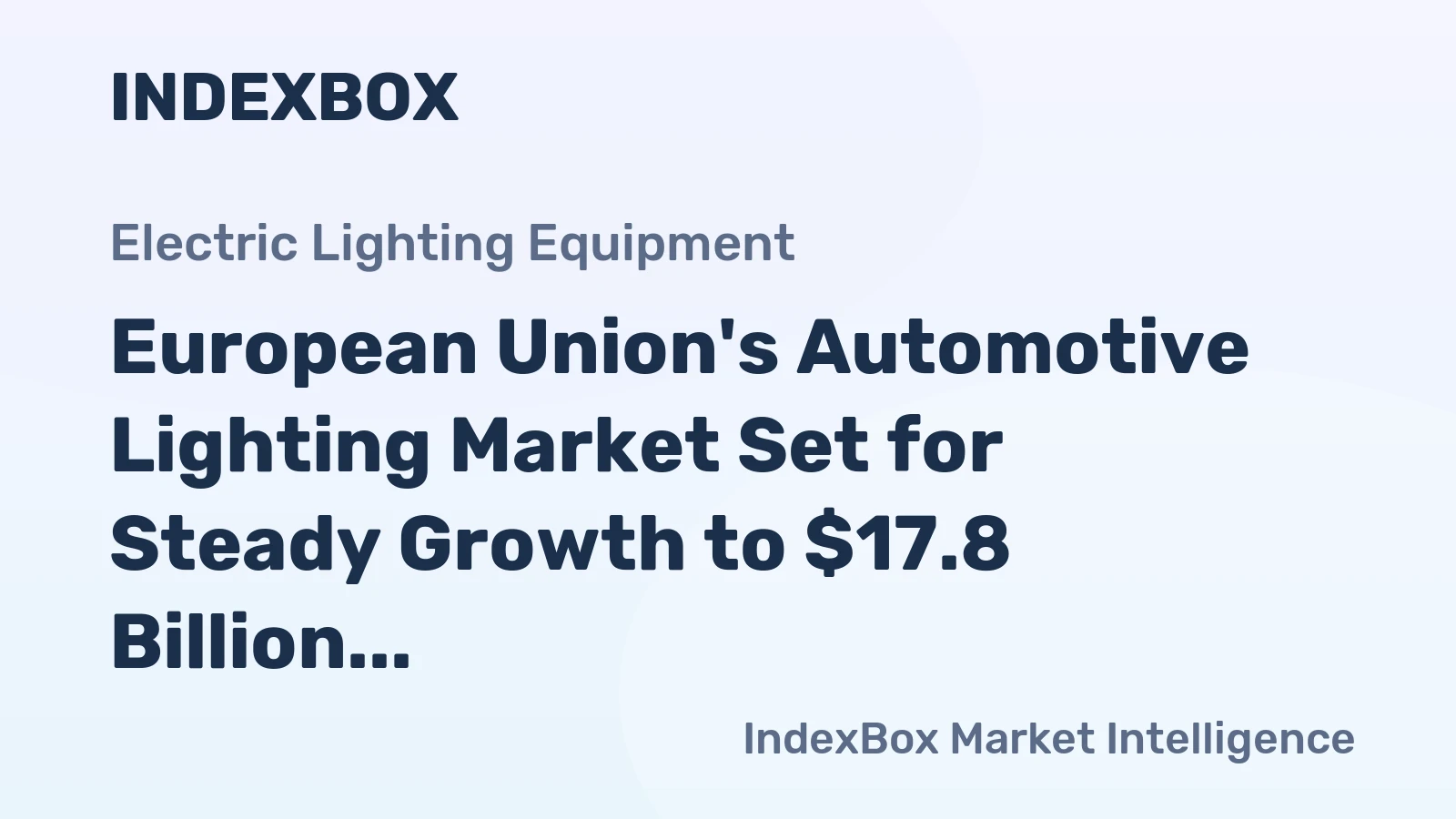 European Union's Automotive Lighting Market Set for Steady Growth to $17.8 Billion and 924 Million Units