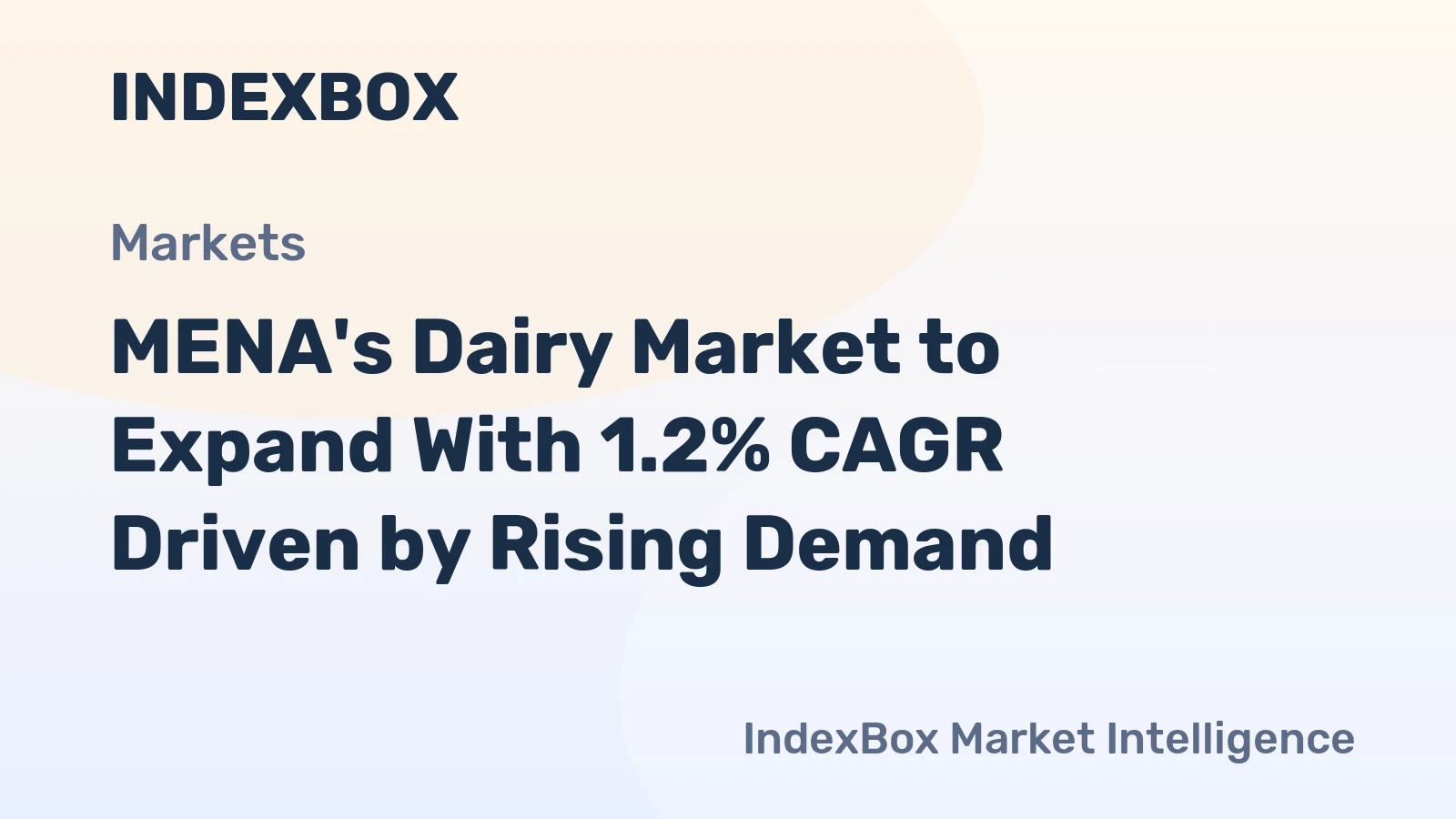 MENA's Dairy Market to Expand With 1.2% CAGR Driven by Rising Demand