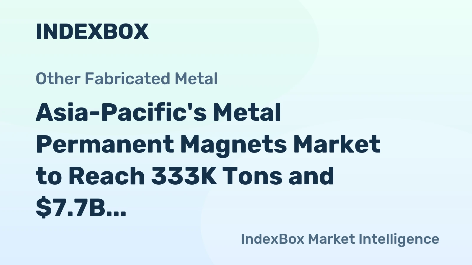 Asia-Pacific's Metal Permanent Magnets Market to Reach 333K Tons and $7.7B by 2035
