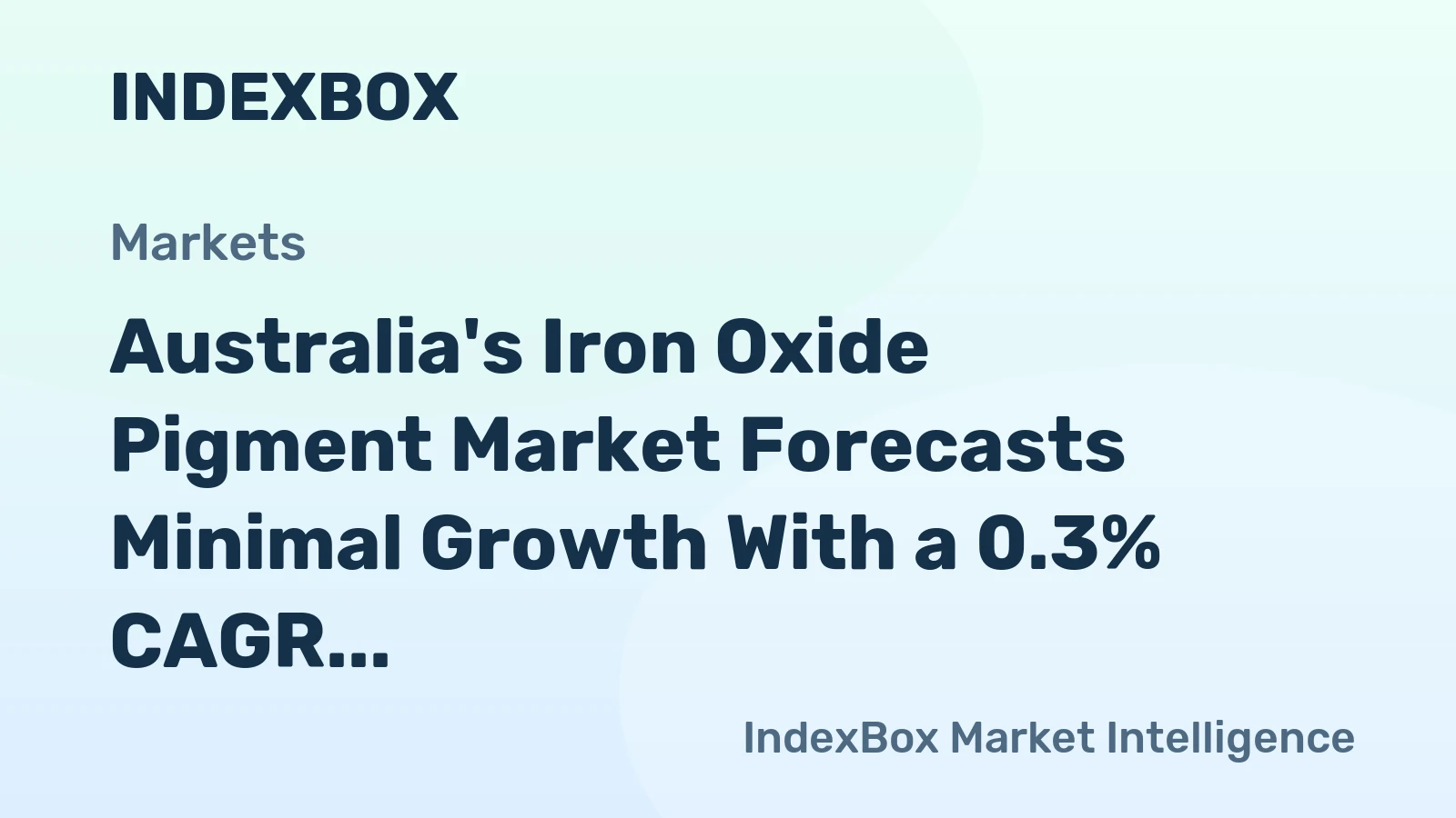 Australia's Iron Oxide Pigment Market Forecasts Minimal Growth With a 0.3% CAGR Through 2035