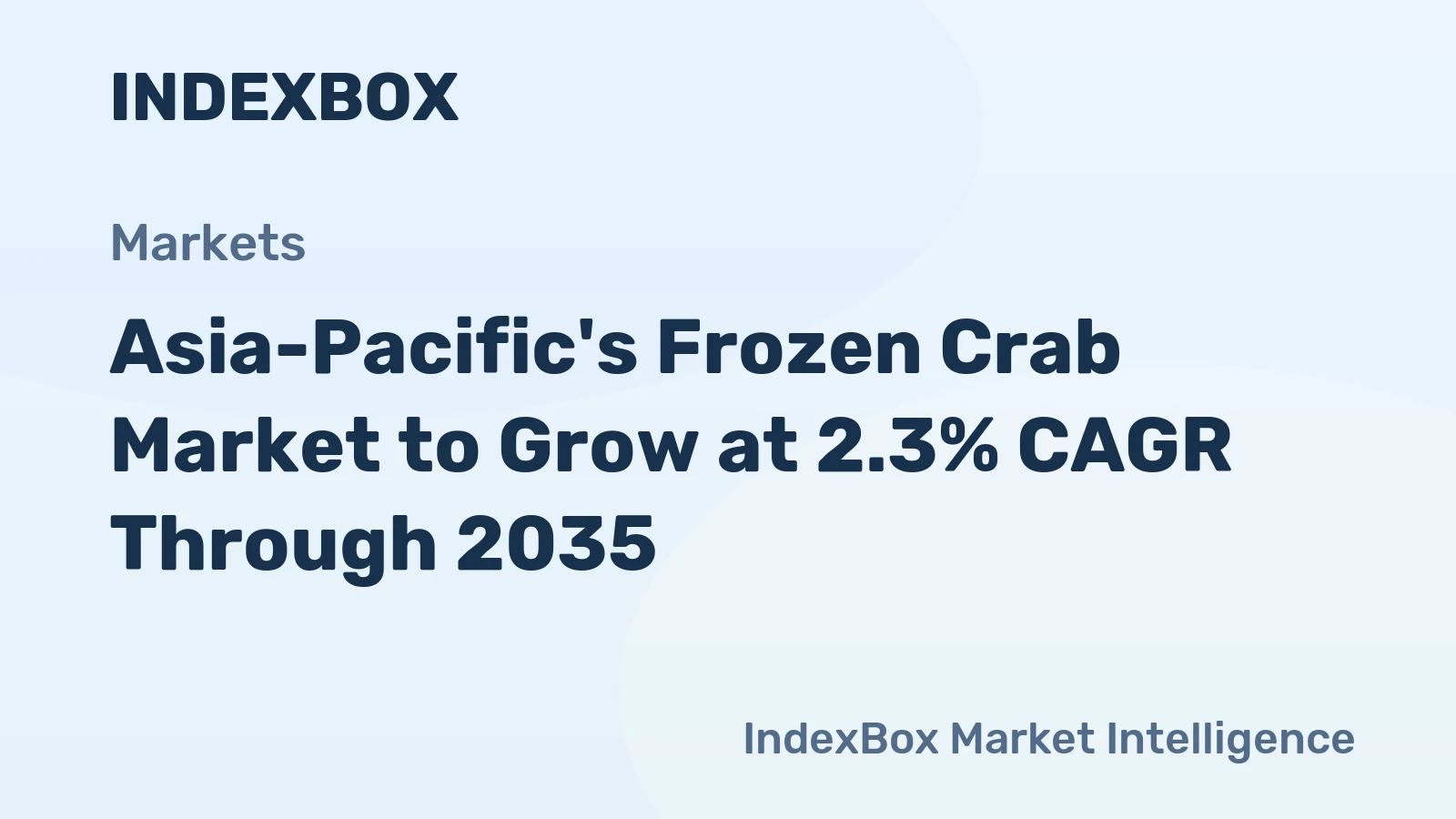 Asia-Pacific's Frozen Crab Market to Grow at 2.3% CAGR Through 2035