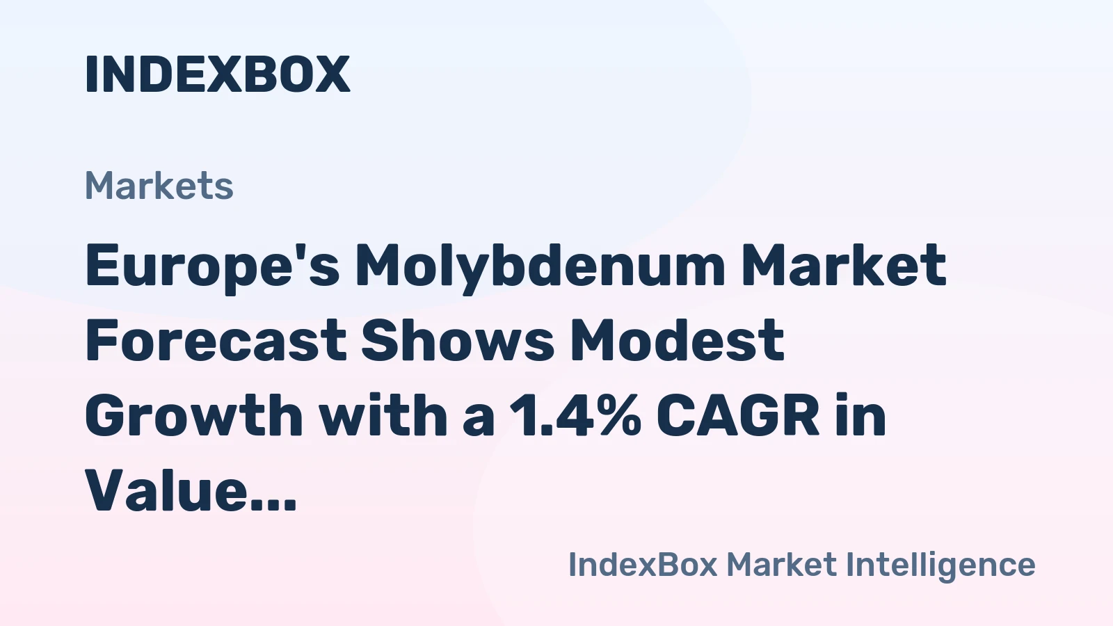Europe's Molybdenum Market Forecast Shows Modest Growth with a 1.4% CAGR in Value
