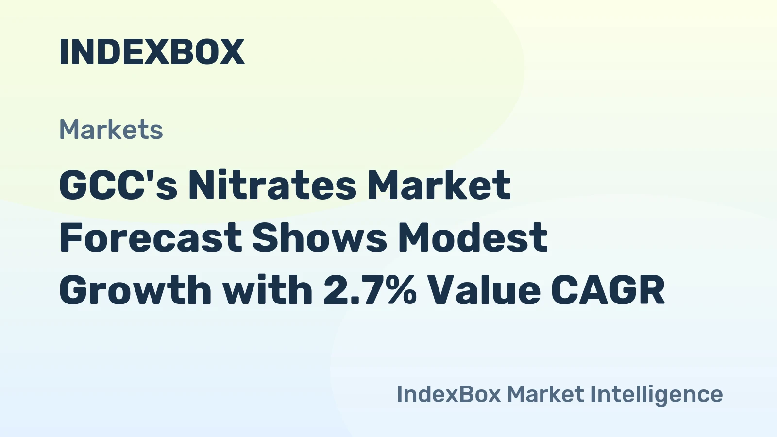GCC's Nitrates Market Forecast Shows Modest Growth with 2.7% Value CAGR