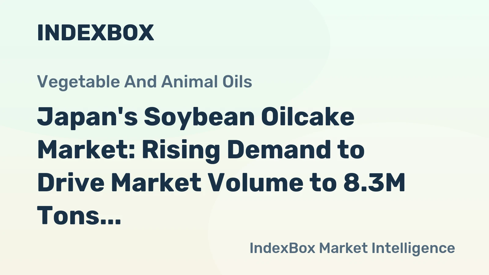 Japan's Soybean Oilcake Market: Rising Demand to Drive Market Volume to 8.3M Tons and Market Value to $3.9B by 2035
