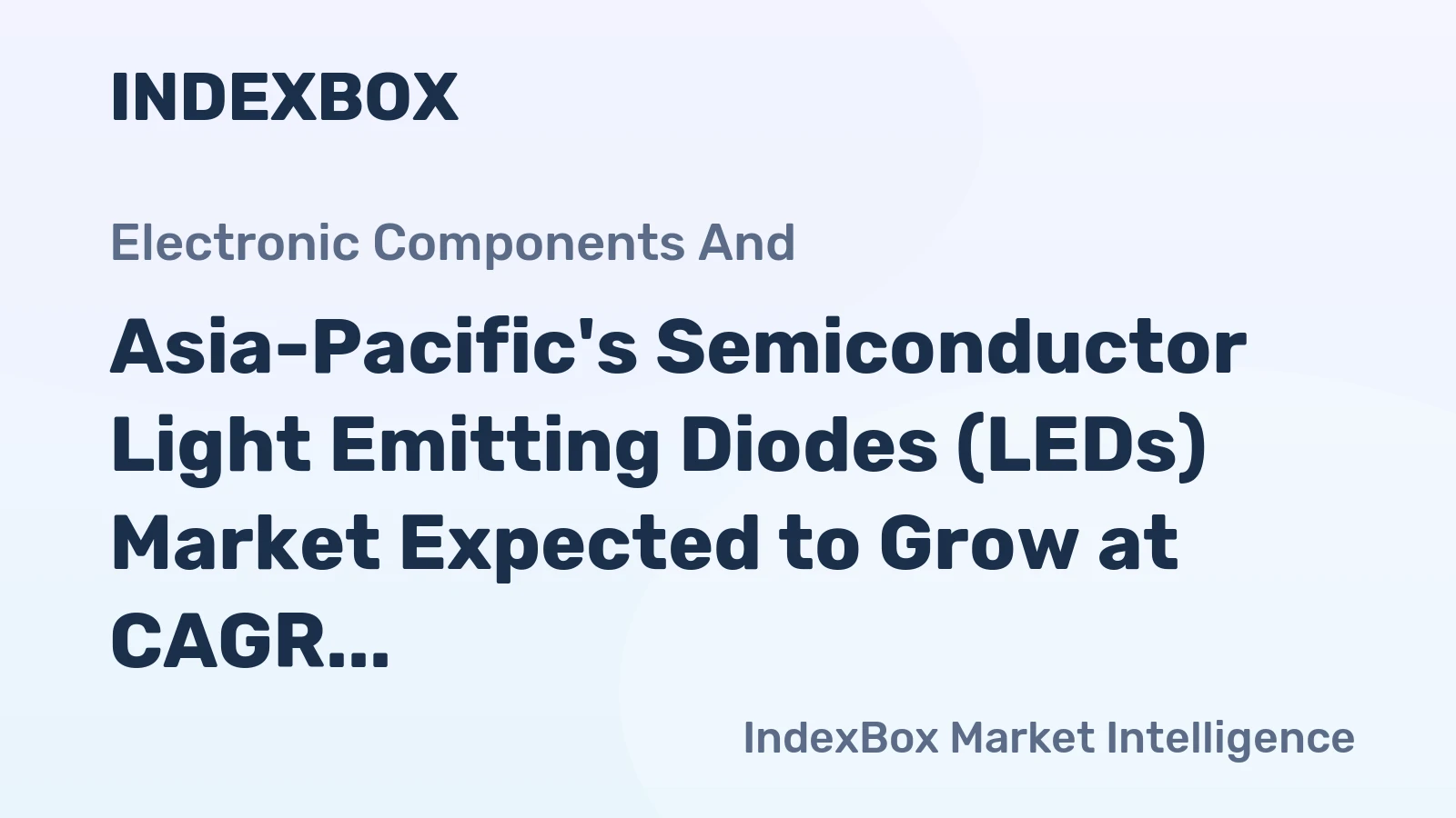 Asia-Pacific's Semiconductor Light Emitting Diodes (LEDs) Market Expected to Grow at CAGR of +4.0% to Reach $101B by 2035