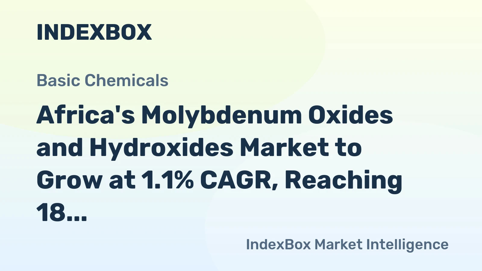 Africa's Molybdenum Oxides and Hydroxides Market to Grow at 1.1% CAGR, Reaching 18 Tons by 2035