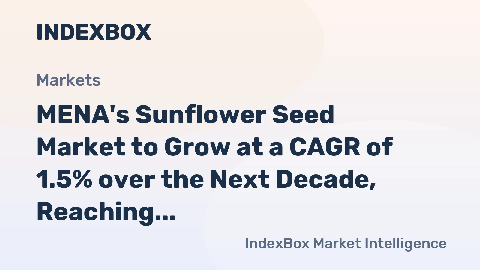 MENA's Sunflower Seed Market to Grow at a CAGR of 1.5% over the Next Decade, Reaching 3.5M Tons by 2035