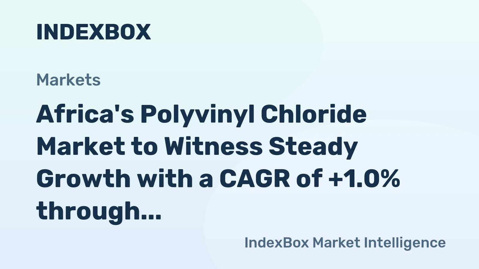 Africa's Polyvinyl Chloride Market to Witness Steady Growth with a CAGR of +1.0% through 2035, Reaching $4B