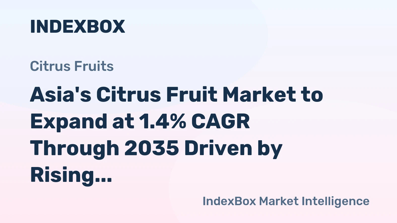 Asia's Citrus Fruit Market to Expand at 1.4% CAGR Through 2035 Driven by Rising Demand