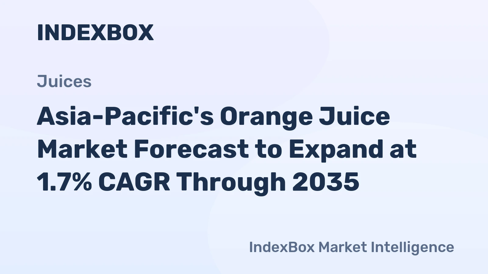 Asia-Pacific's Orange Juice Market Forecast to Expand at 1.7% CAGR Through 2035