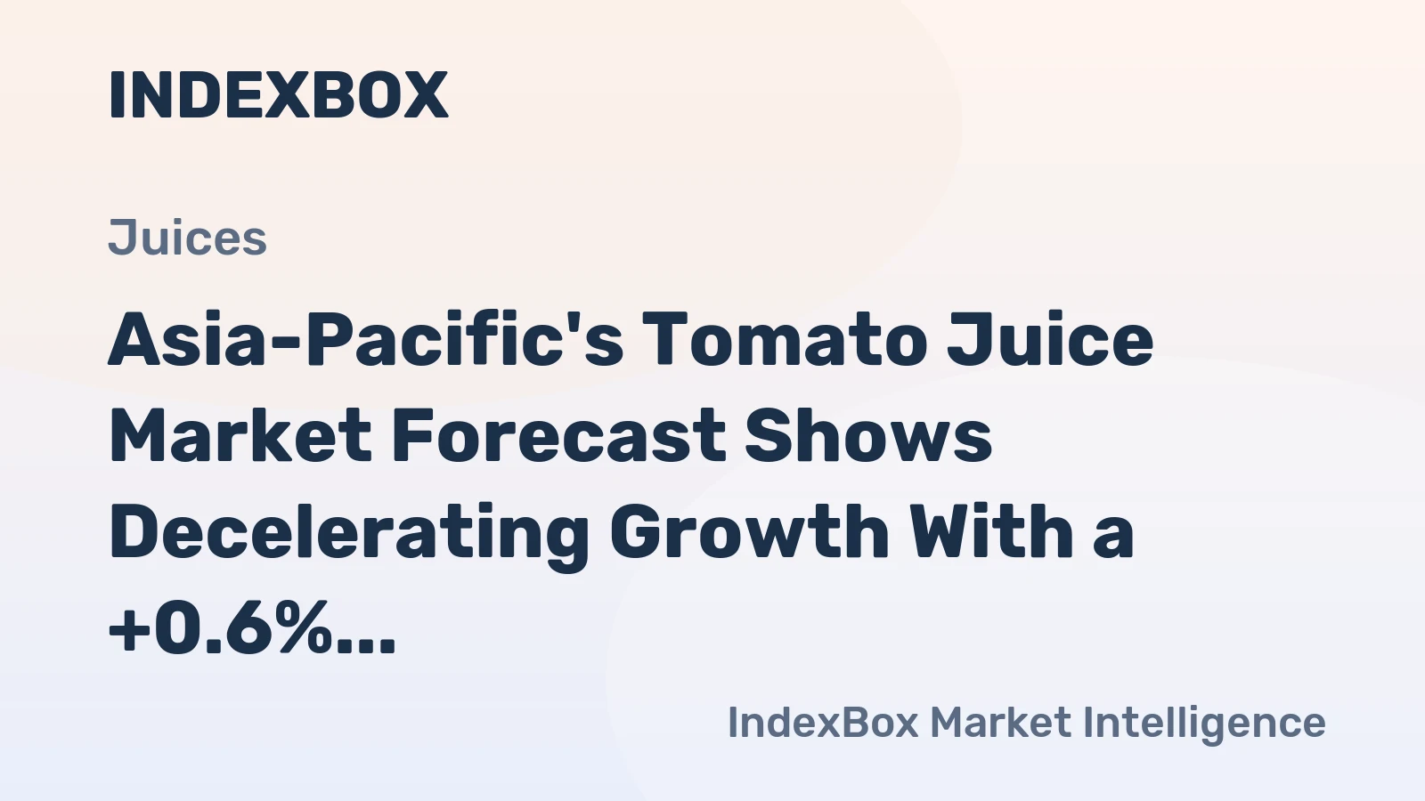 Asia-Pacific's Tomato Juice Market Forecast Shows Decelerating Growth With a +0.6% Volume CAGR Through 2035