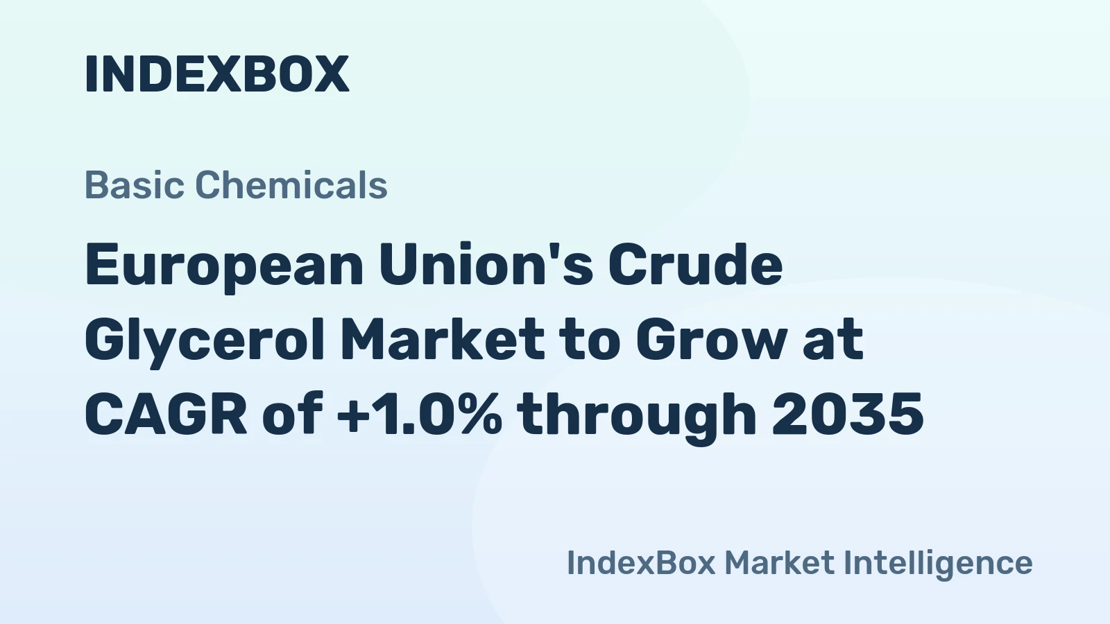 European Union's Crude Glycerol Market to Grow at CAGR of +1.0% through 2035