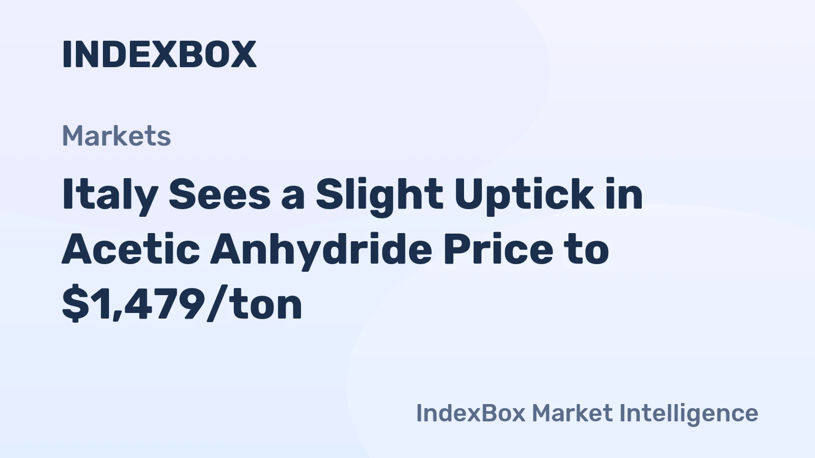 Italy Sees a Slight Uptick in Acetic Anhydride Price to $1,479/ton