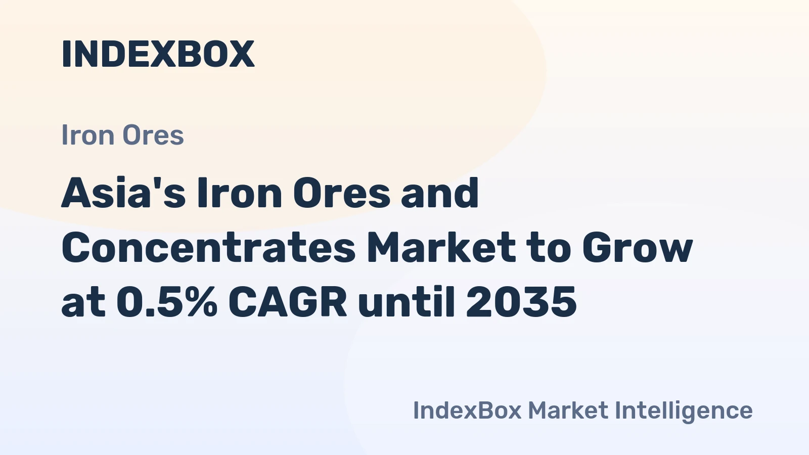 Asia's Iron Ores and Concentrates Market to Grow at 0.5% CAGR until 2035