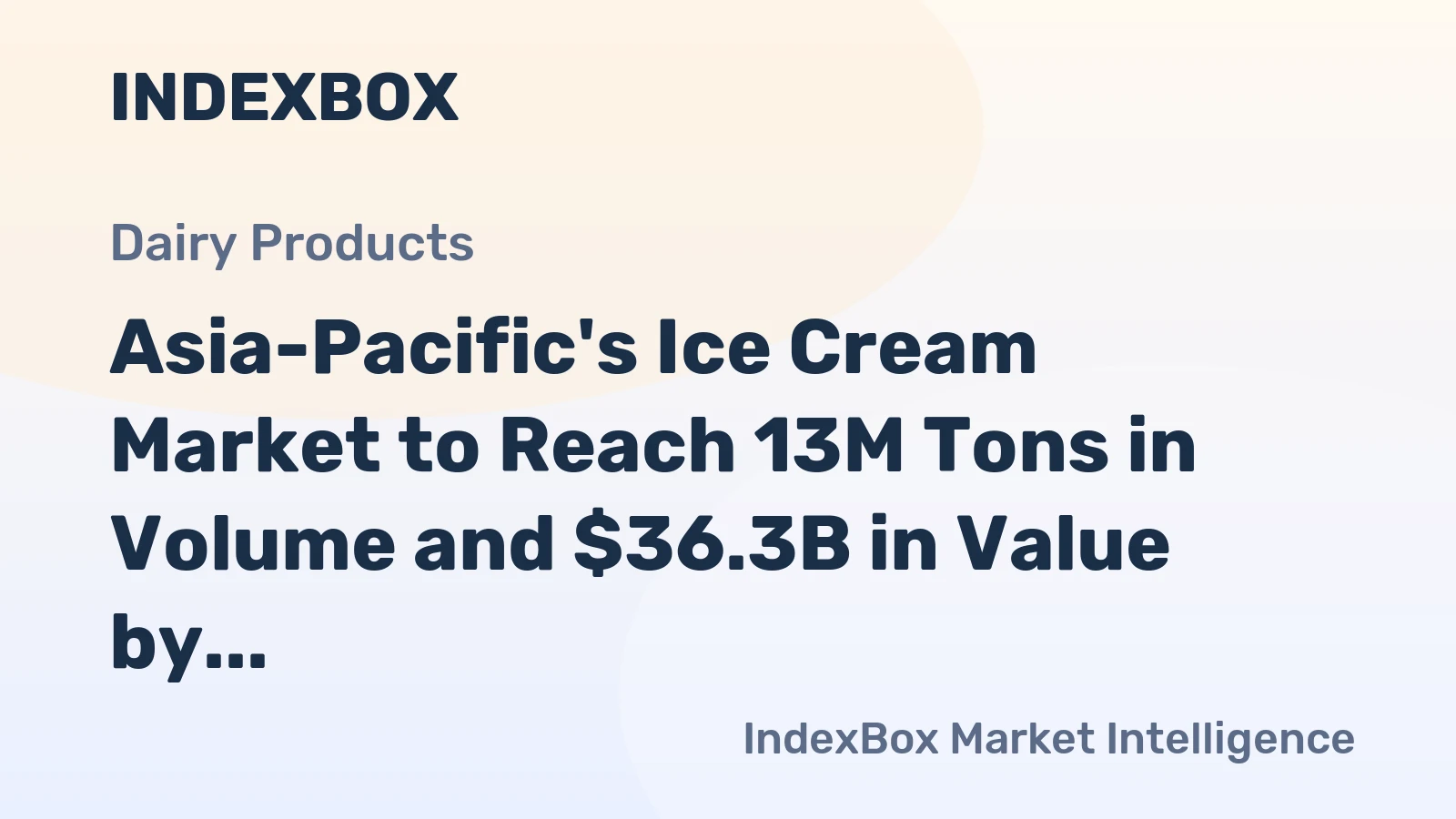 Asia-Pacific's Ice Cream Market to Reach 13M Tons in Volume and $36.3B in Value by 2035