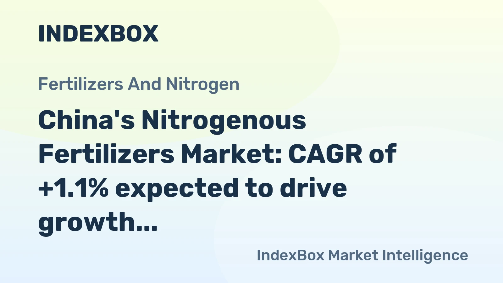 China's Nitrogenous Fertilizers Market: CAGR of +1.1% expected to drive growth over the next decade
