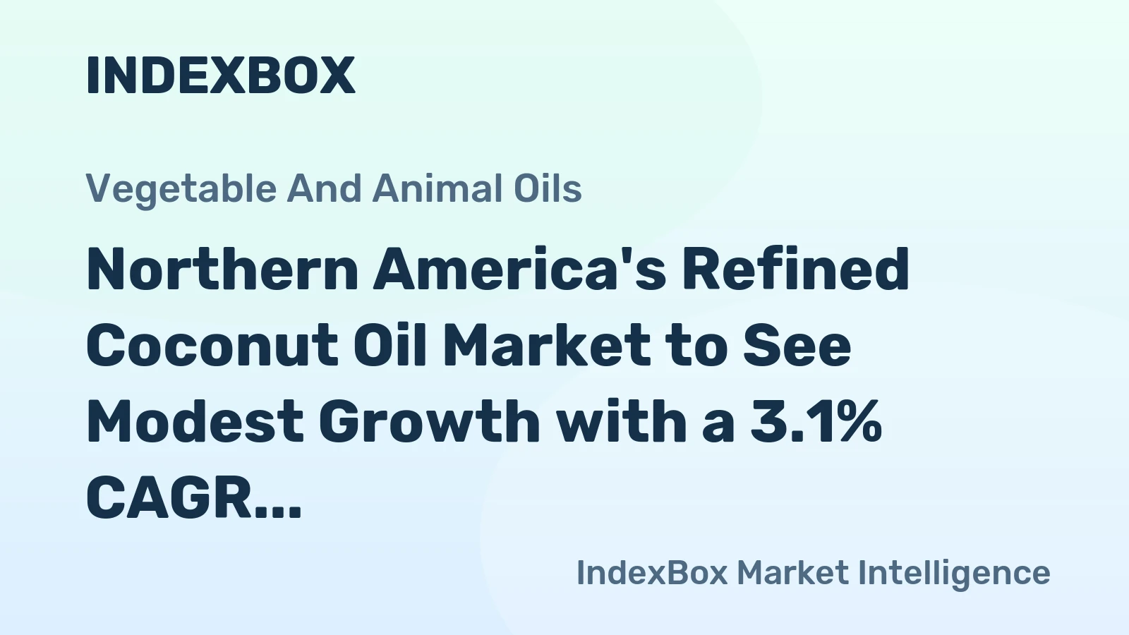 Northern America's Refined Coconut Oil Market to See Modest Growth with a 3.1% CAGR in Value