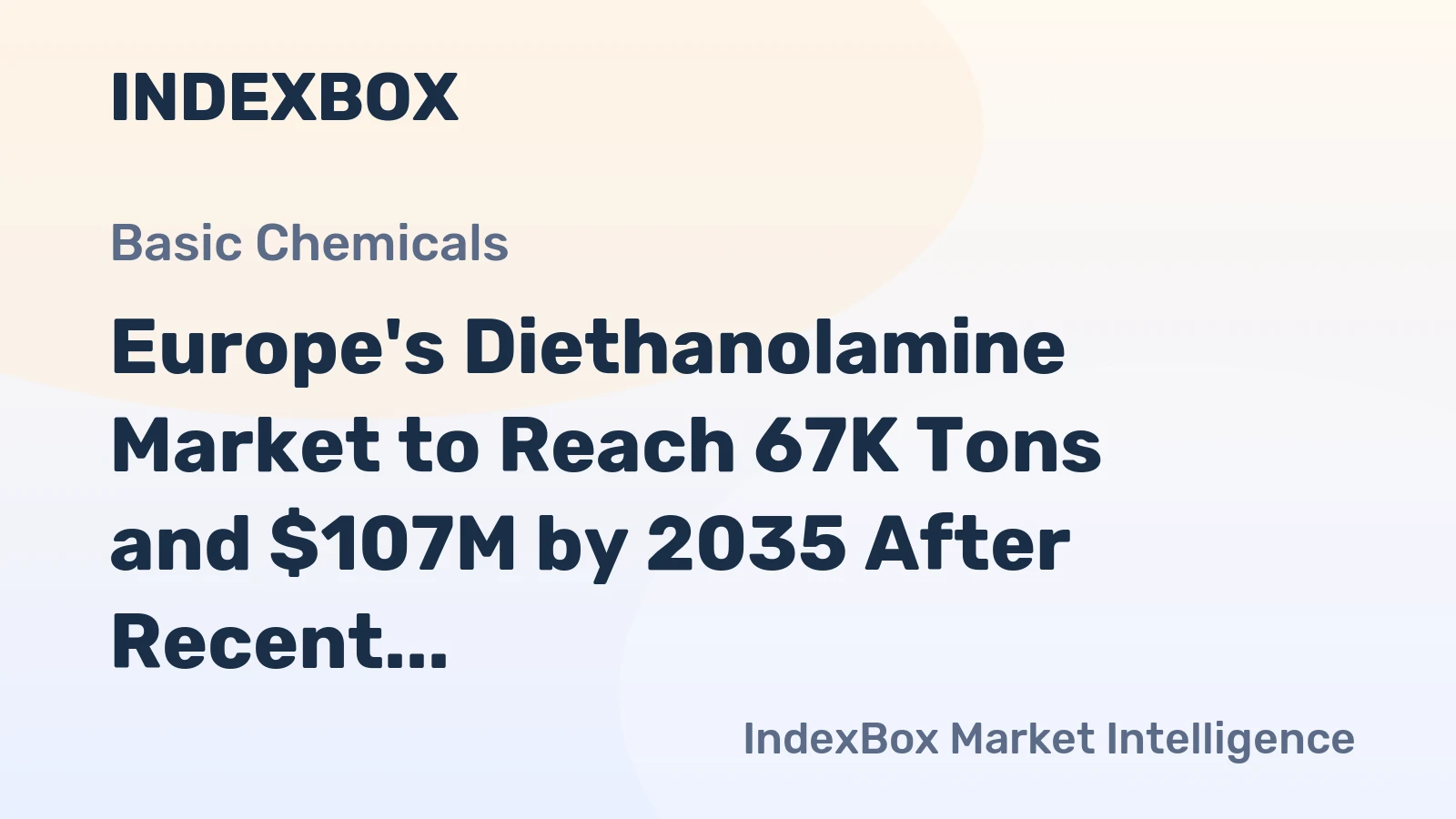 Europe's Diethanolamine Market to Reach 67K Tons and $107M by 2035 After Recent Contraction