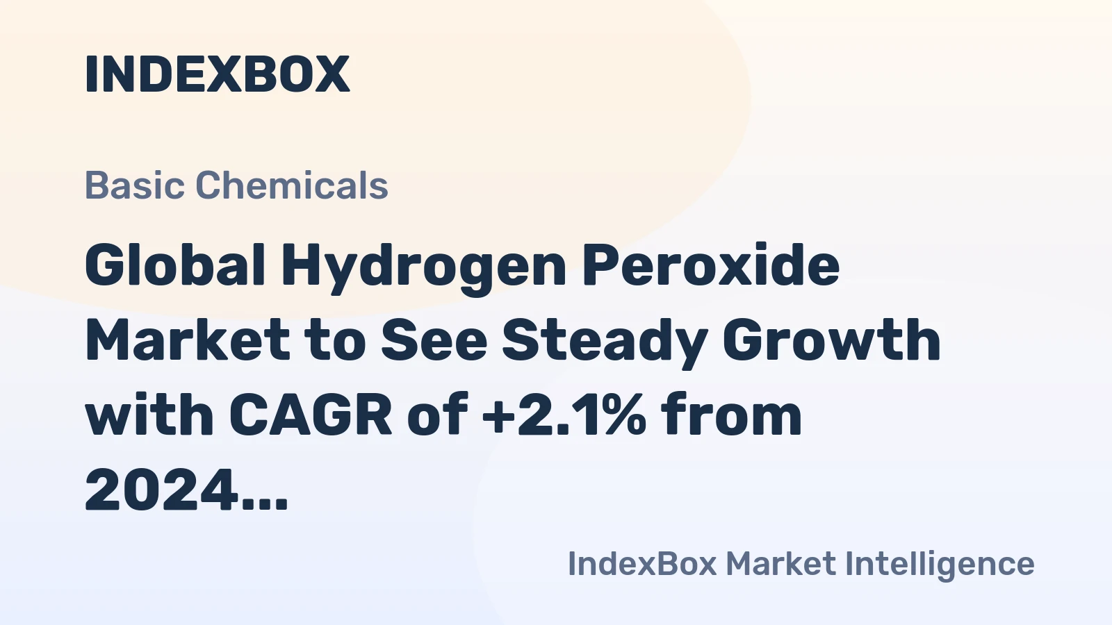 Global Hydrogen Peroxide Market to See Steady Growth with CAGR of +2.1% from 2024 to 2035