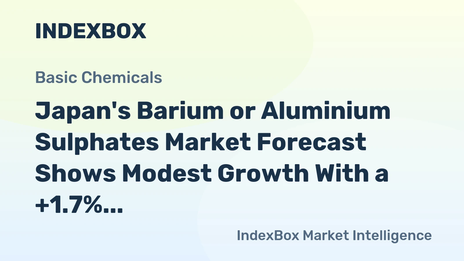 Japan's Barium or Aluminium Sulphates Market Forecast Shows Modest Growth With a +1.7% CAGR in Value