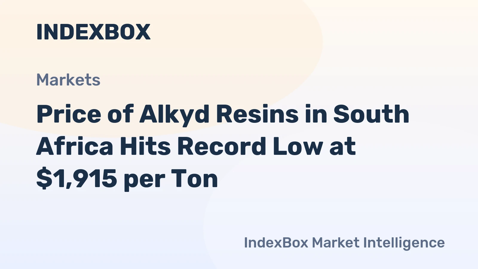 Price of Alkyd Resins in South Africa Hits Record Low at $1,915 per Ton