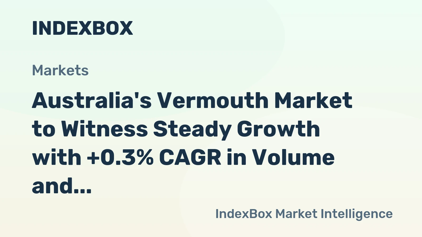 Australia's Vermouth Market to Witness Steady Growth with +0.3% CAGR in Volume and +0.5% CAGR in Value from 2024 to 2035