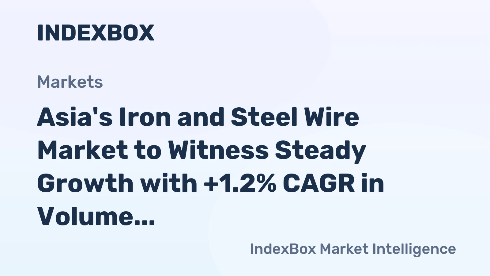 Asia's Iron and Steel Wire Market to Witness Steady Growth with +1.2% CAGR in Volume and +1.7% CAGR in Value from 2024 to 2035