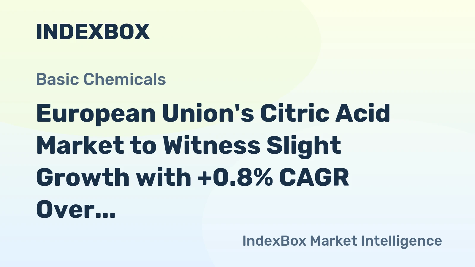 European Union's Citric Acid Market to Witness Slight Growth with +0.8% CAGR Over Next Decade