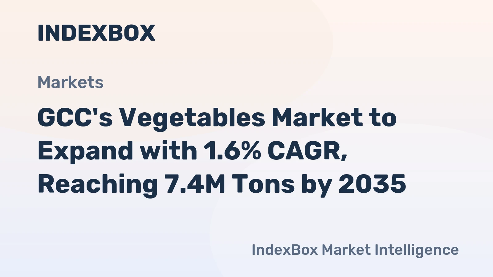GCC's Vegetables Market to Expand with 1.6% CAGR, Reaching 7.4M Tons by 2035