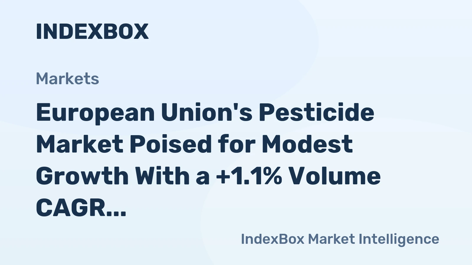 European Union's Pesticide Market Poised for Modest Growth With a +1.1% Volume CAGR Through 2035