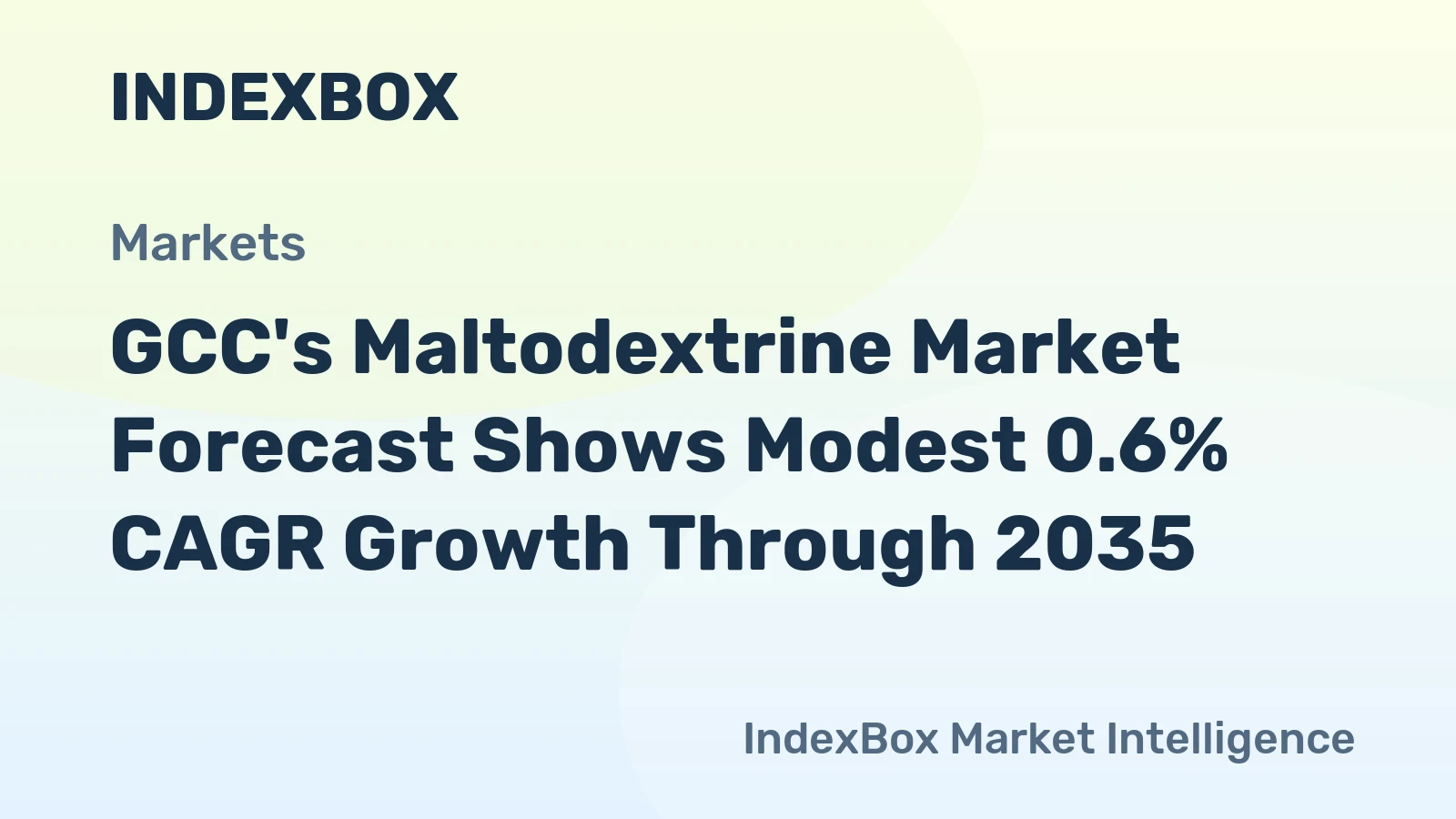 GCC's Maltodextrine Market Forecast Shows Modest 0.6% CAGR Growth Through 2035