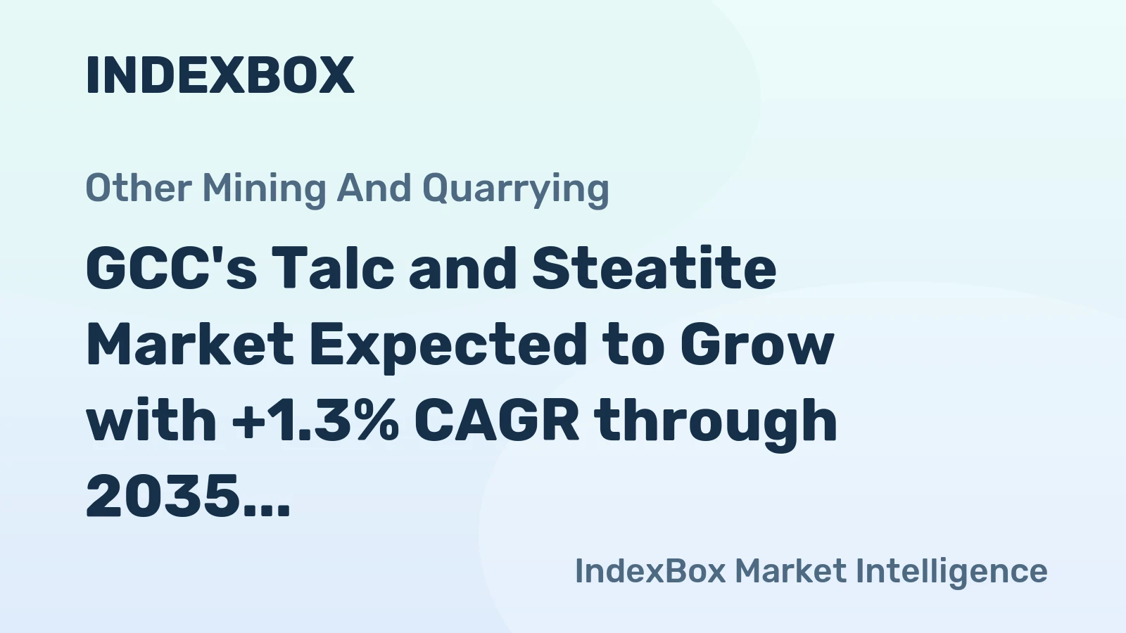GCC's Talc and Steatite Market Expected to Grow with +1.3% CAGR through 2035