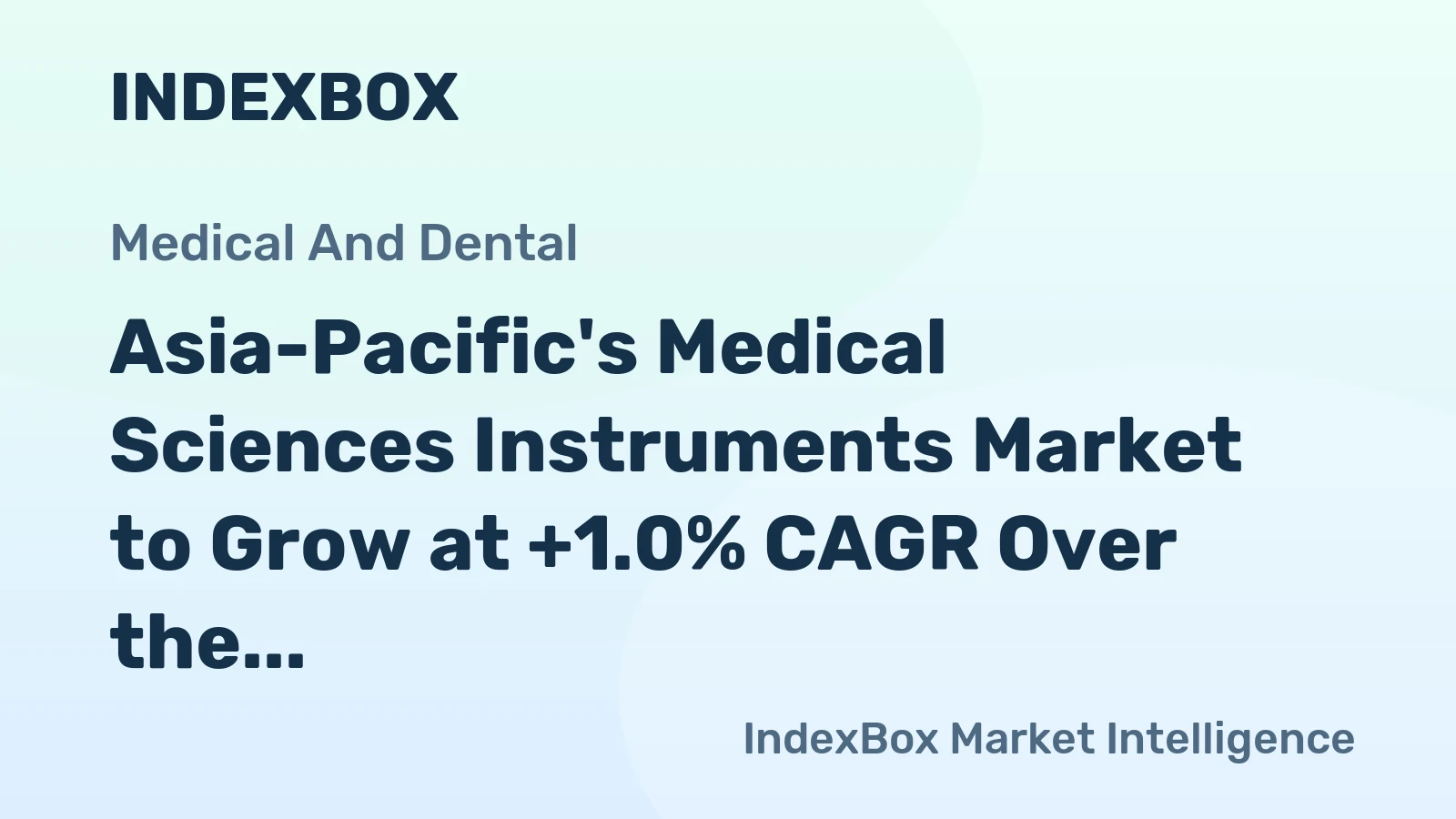 Asia-Pacific's Medical Sciences Instruments Market to Grow at +1.0% CAGR Over the Next Decade