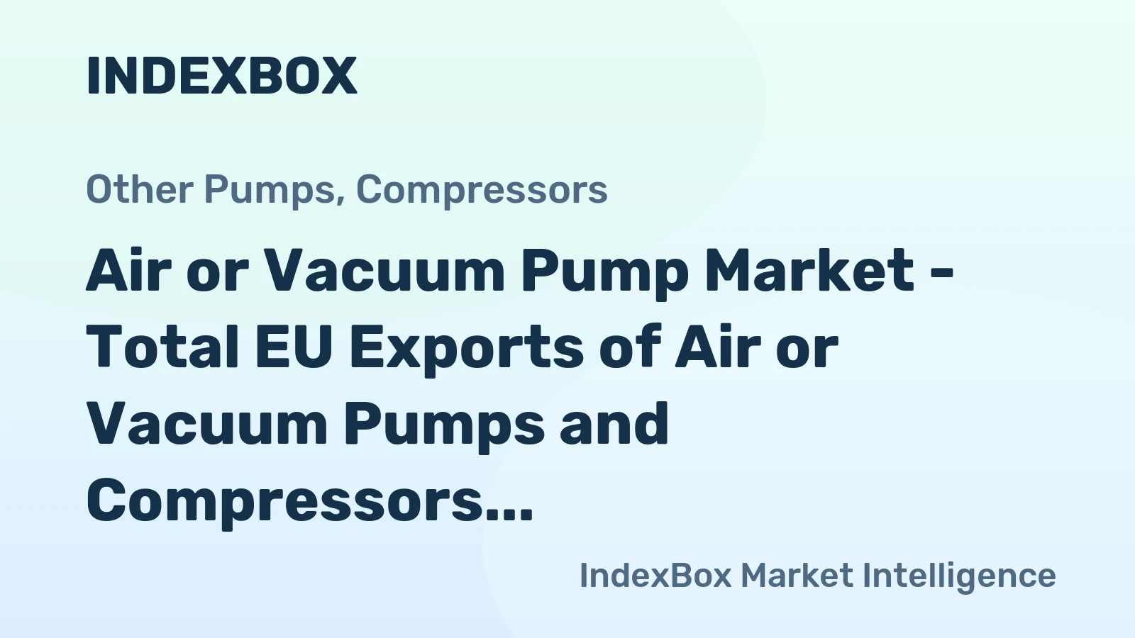 Air or Vacuum Pump Market - Total EU Exports of Air or Vacuum Pumps and Compressors Show Record Levels, due to the Growth of the Intra-EU Supply