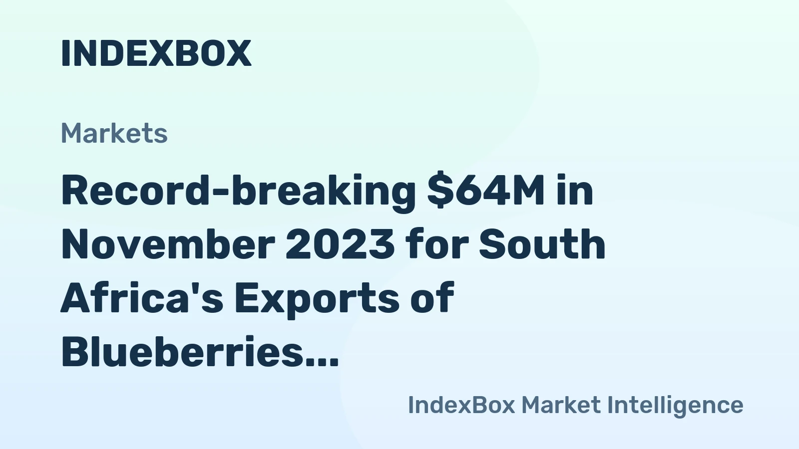 Record-breaking $64M in November 2023 for South Africa's Exports of Blueberries and Cranberries