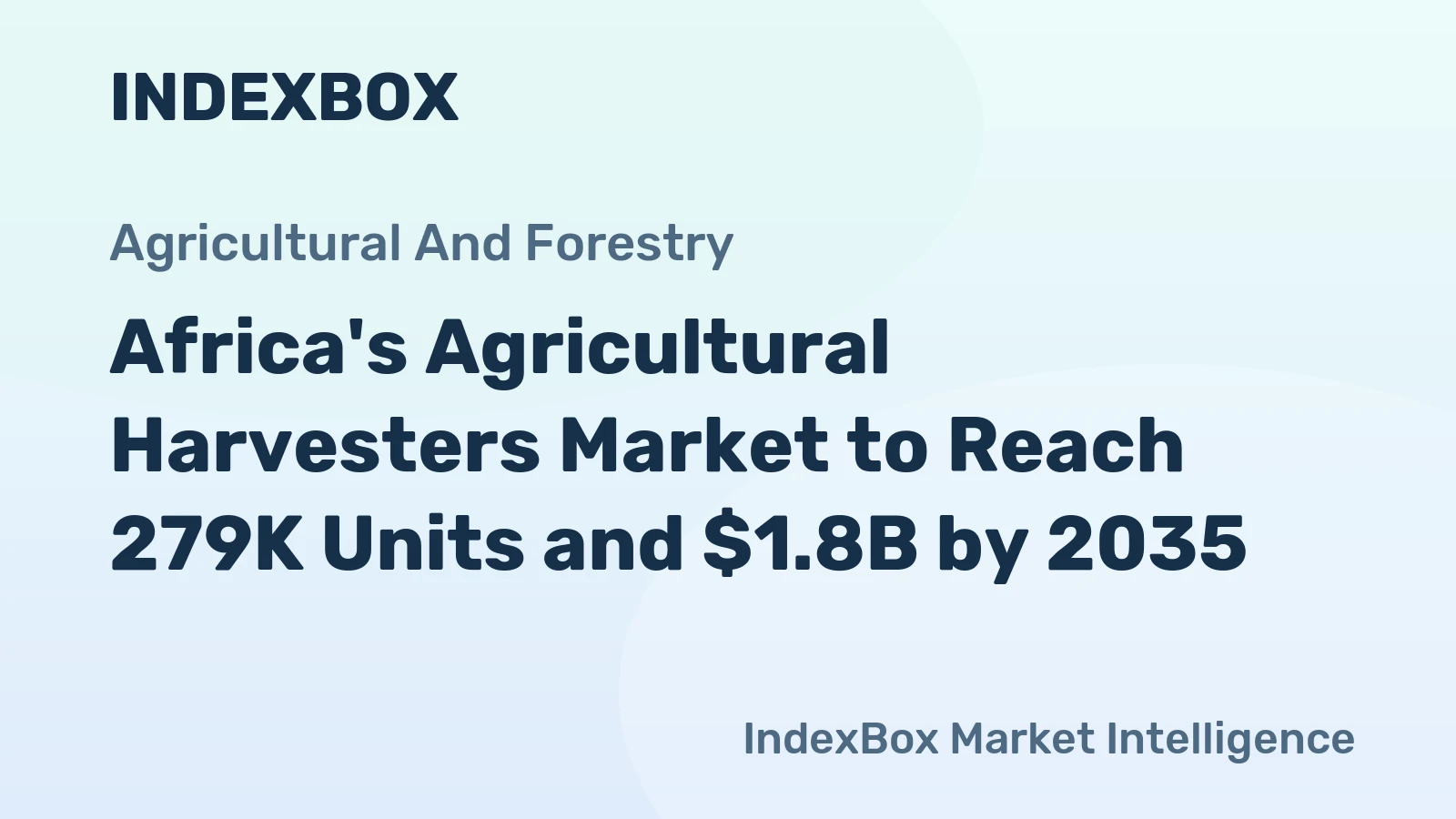 Africa's Agricultural Harvesters Market to Reach 279K Units and $1.8B by 2035