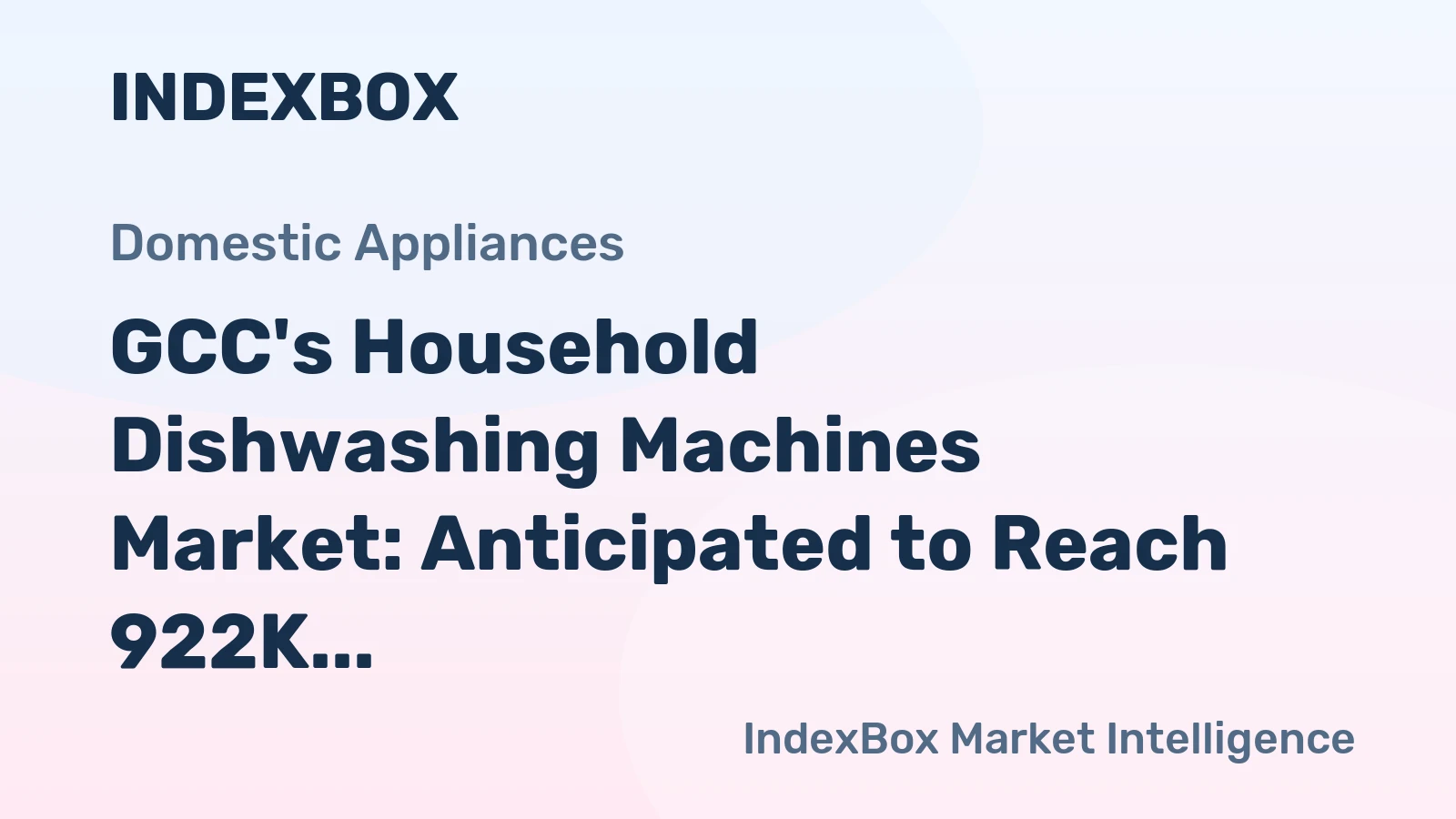 GCC's Household Dishwashing Machines Market: Anticipated to Reach 922K Units and $250M by 2035