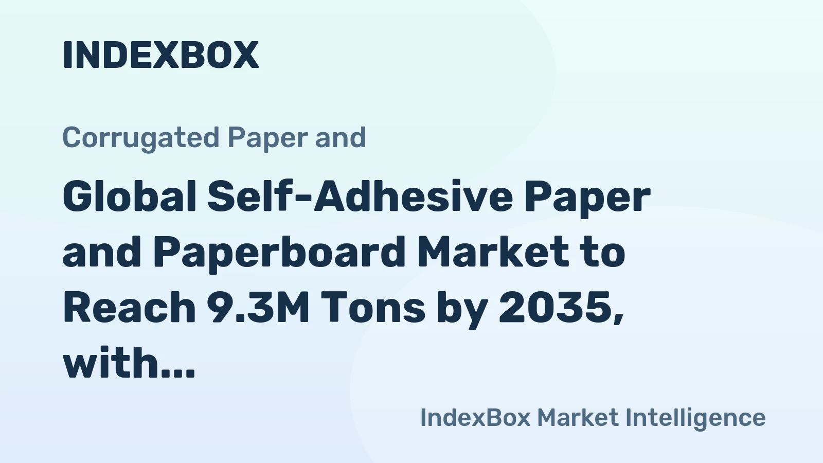Global Self-Adhesive Paper and Paperboard Market to Reach 9.3M Tons by 2035, with a CAGR of +1.4%