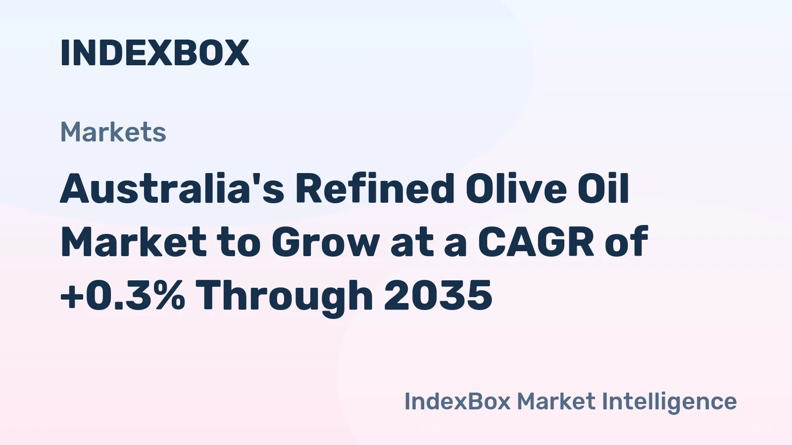 Australia's Refined Olive Oil Market to Grow at a CAGR of +0.3% Through 2035