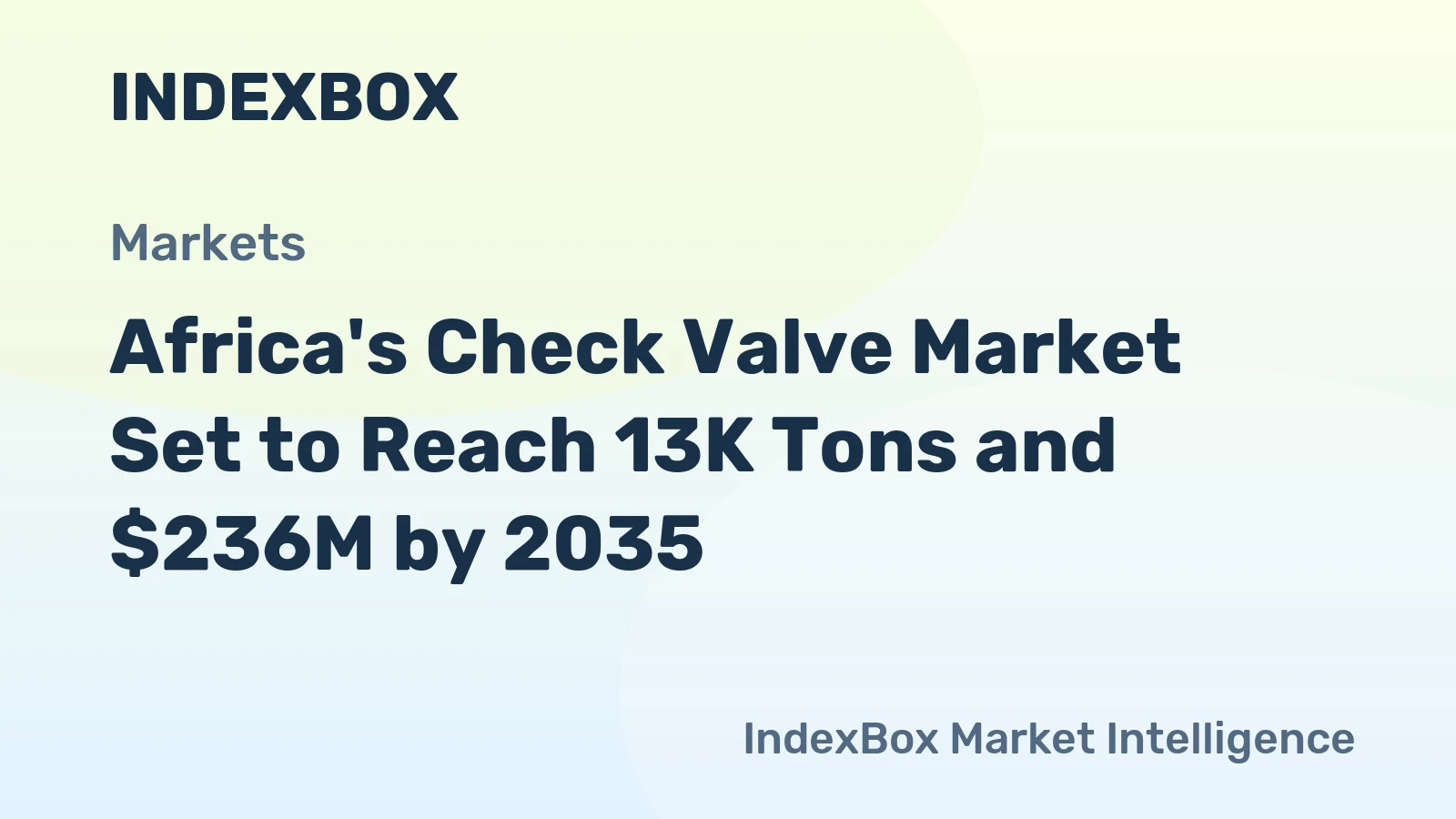 Africa's Check Valve Market Set to Reach 13K Tons and $236M by 2035