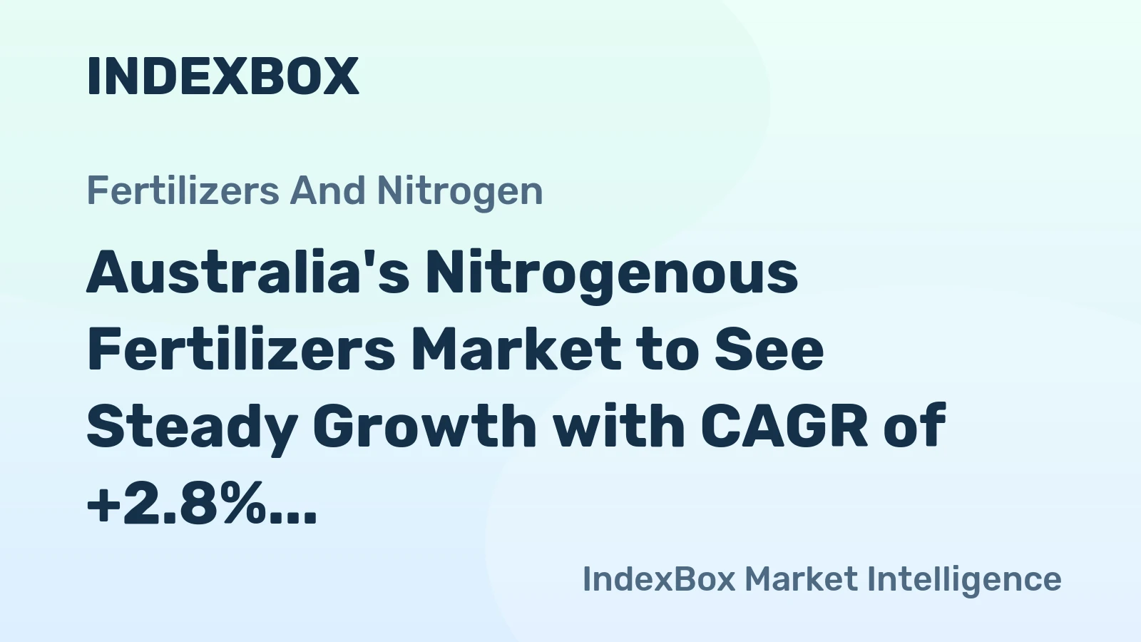 Australia's Nitrogenous Fertilizers Market to See Steady Growth with CAGR of +2.8% until 2035