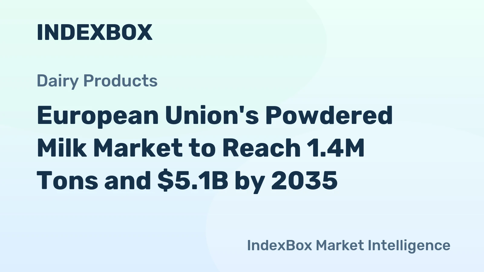 European Union's Powdered Milk Market to Reach 1.4M Tons and $5.1B by 2035