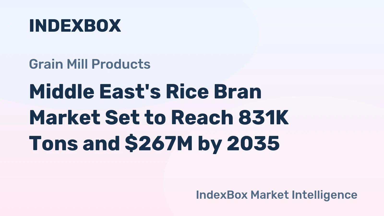 Middle East's Rice Bran Market Set to Reach 831K Tons and $267M by 2035