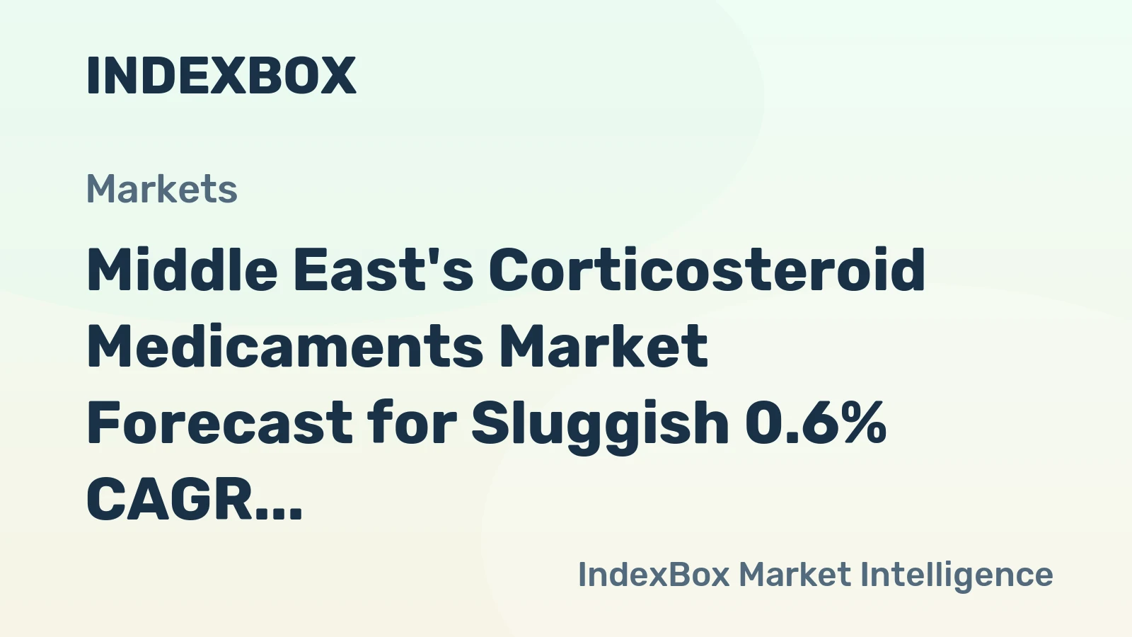 Middle East's Corticosteroid Medicaments Market Forecast for Sluggish 0.6% CAGR Growth Through 2035