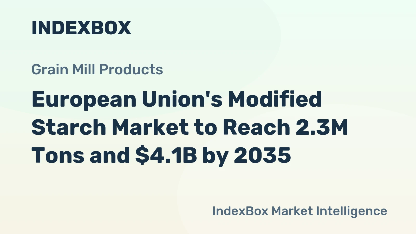 European Union's Modified Starch Market to Reach 2.3M Tons and $4.1B by 2035